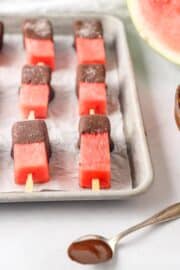 Easy Chocolate Dipped Watermelon Bites
