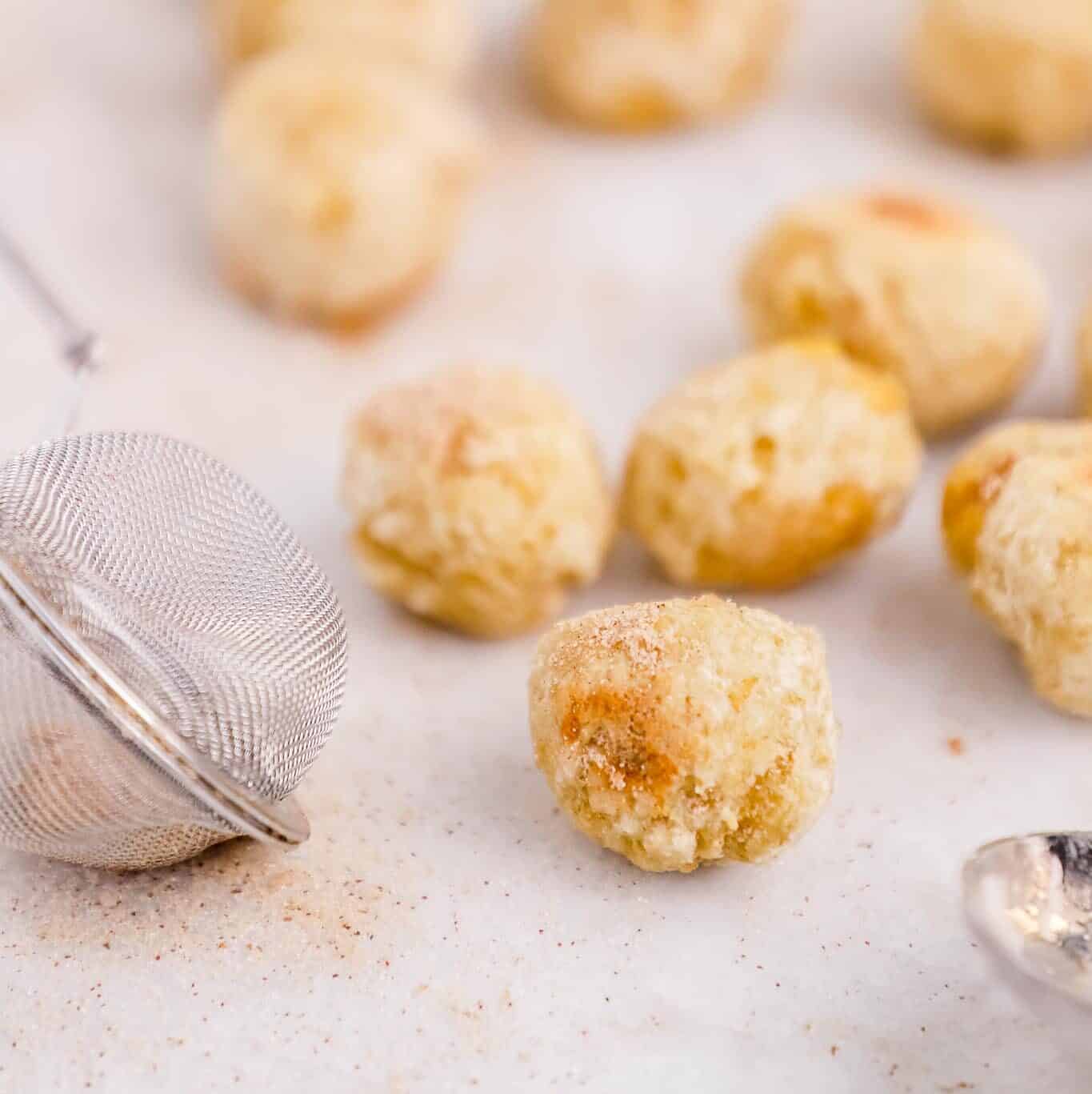 Tofu Cinnamon Sugar Poppers (gluten-free)