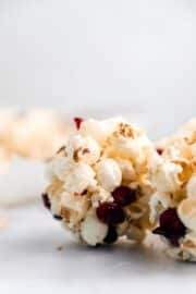 Cranberry Maple Syrup Popcorn Balls