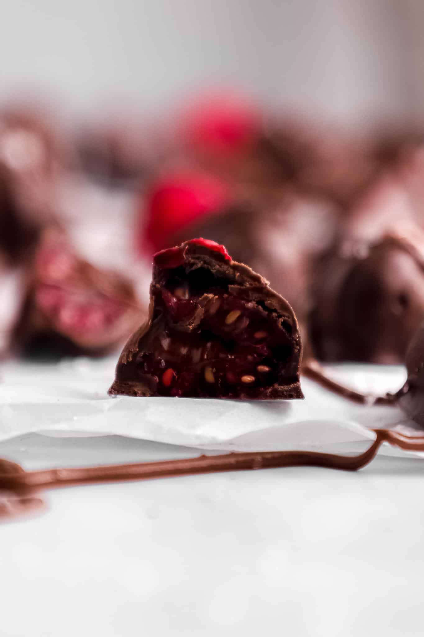 Nutella Frozen Chocolate Covered Raspberries