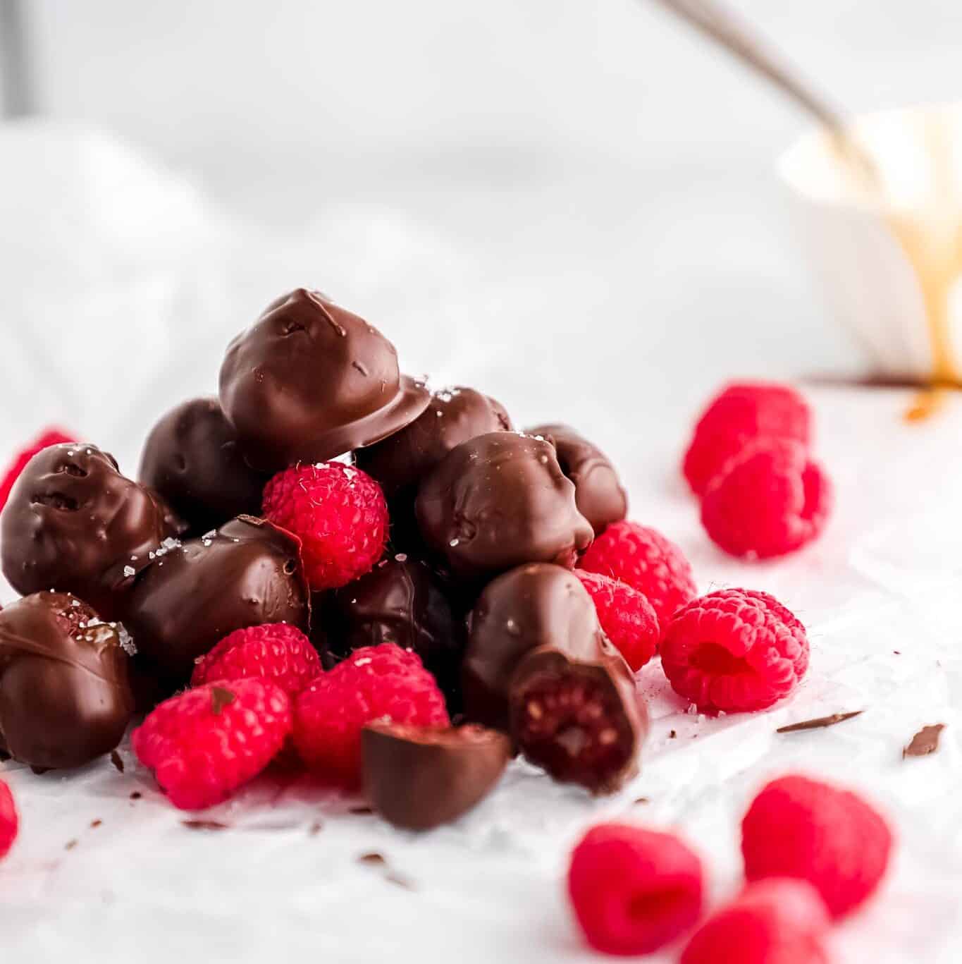 Caramel-Stuffed Chocolate Raspberries