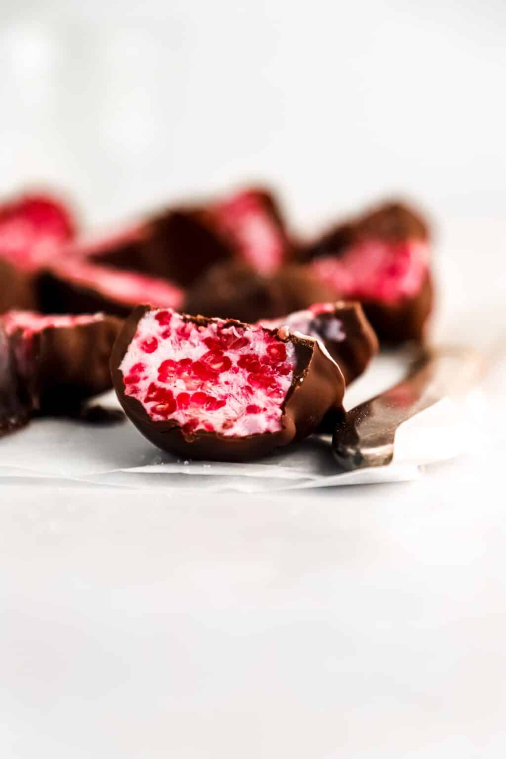 The BEST Chocolate Raspberry Yogurt Clusters
