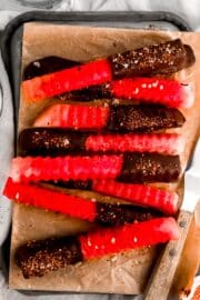 Chocolate-Dipped Watermelon Fries with Tajín | Summer Treat