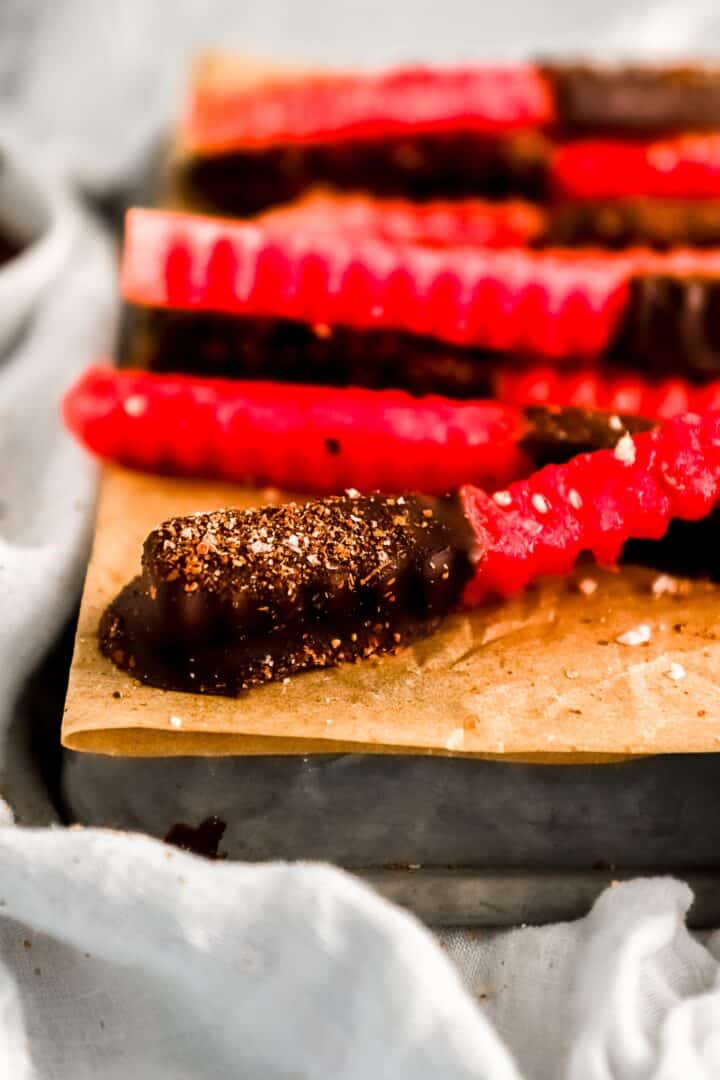 Chocolate-Dipped Watermelon Fries with Tajín | Summer Treat