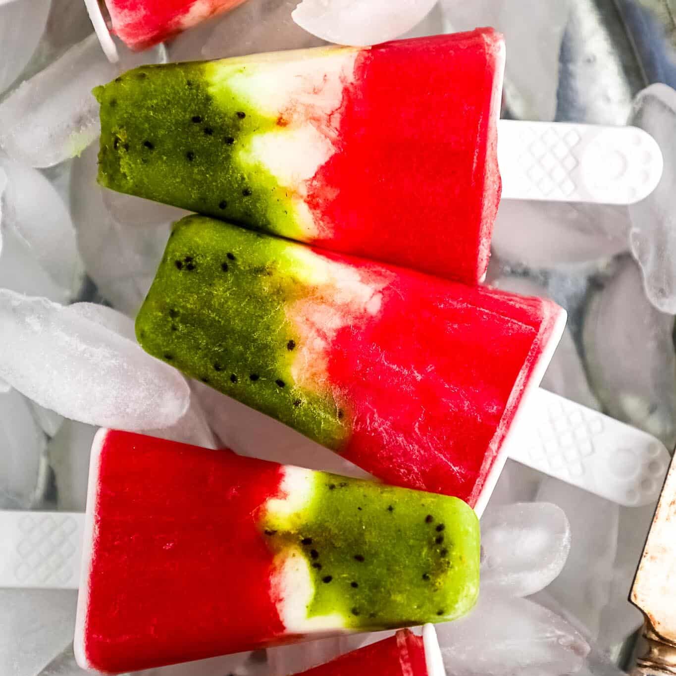 Layered Watermelon Popsicles | Real Watermelon Look