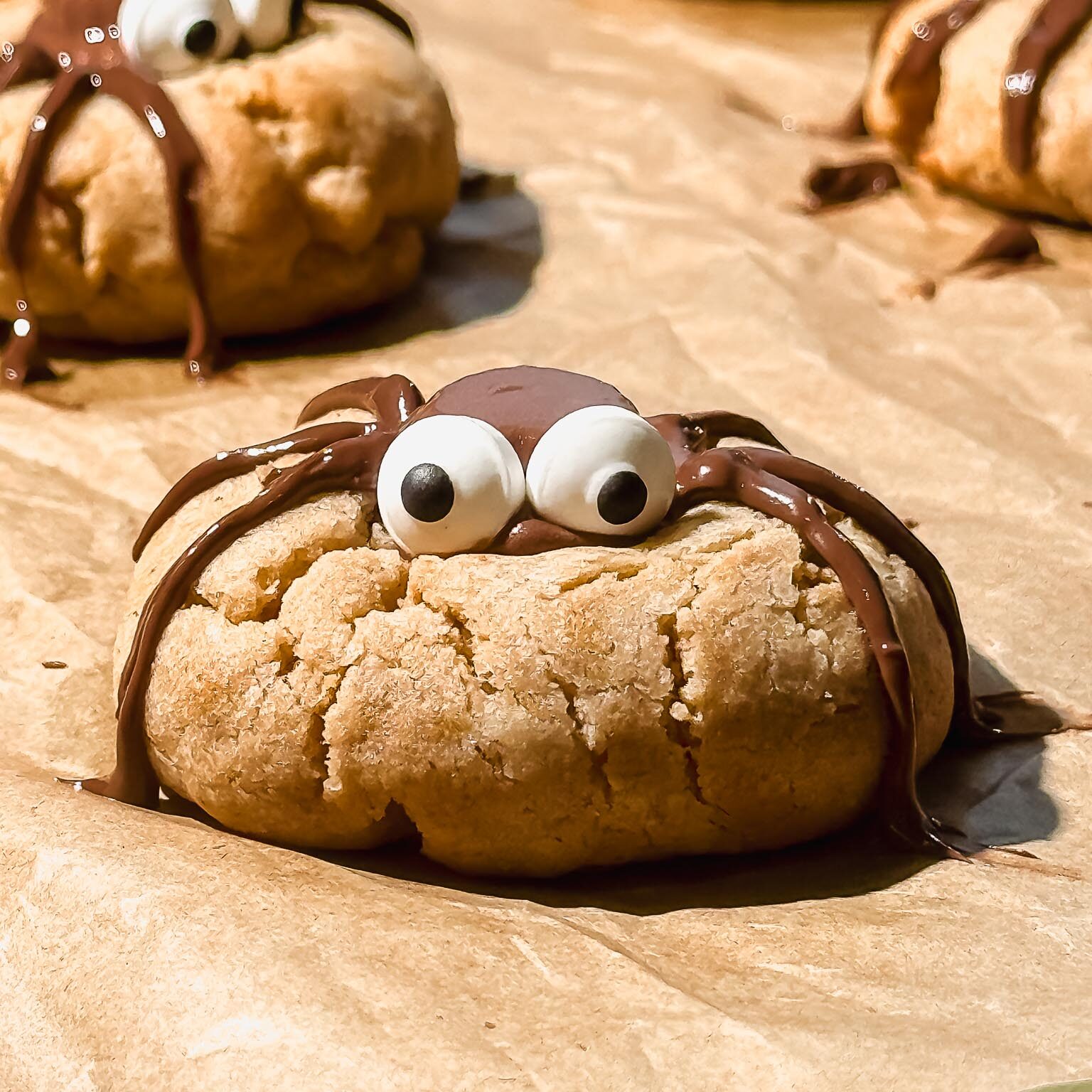 GF Peanut Butter Spider Cookies with Reese's (Halloween)